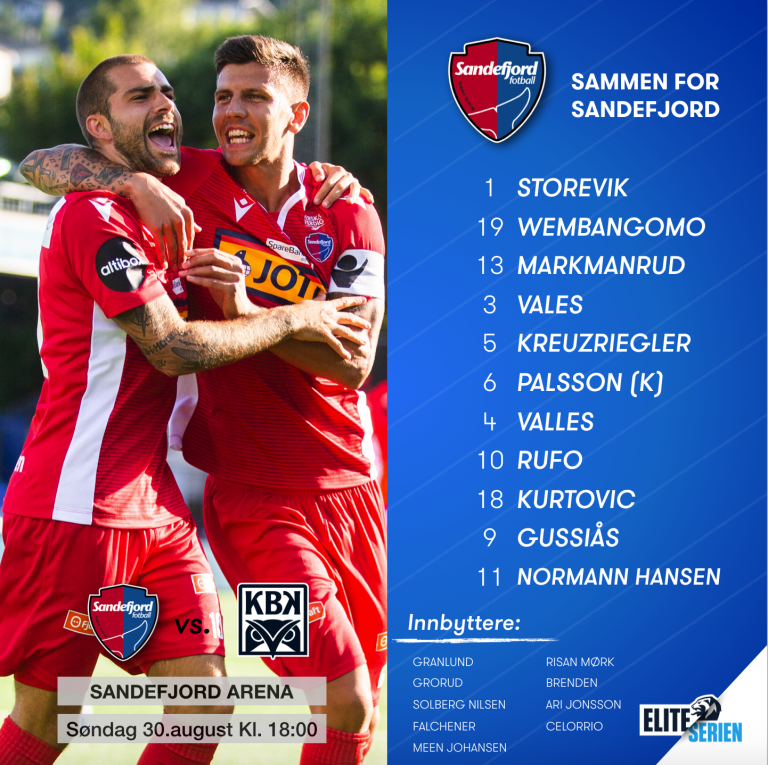 Disse starter dagens oppgjør! / Sandefjord